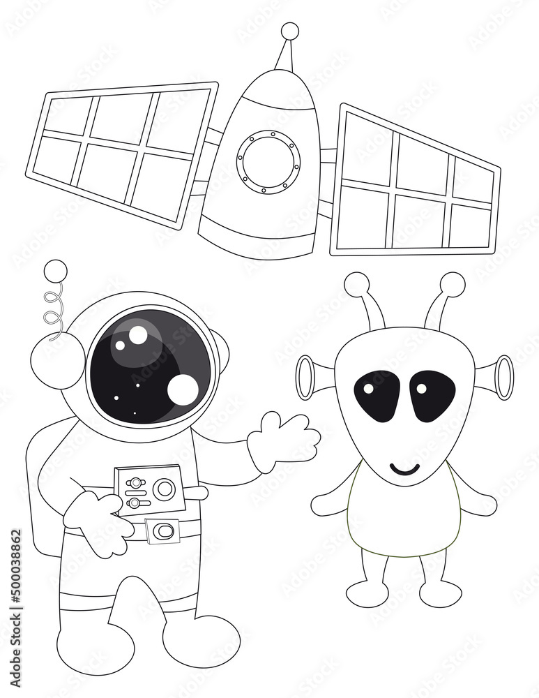 Space coloring page printable for children. Preschool Space. Rocket ...