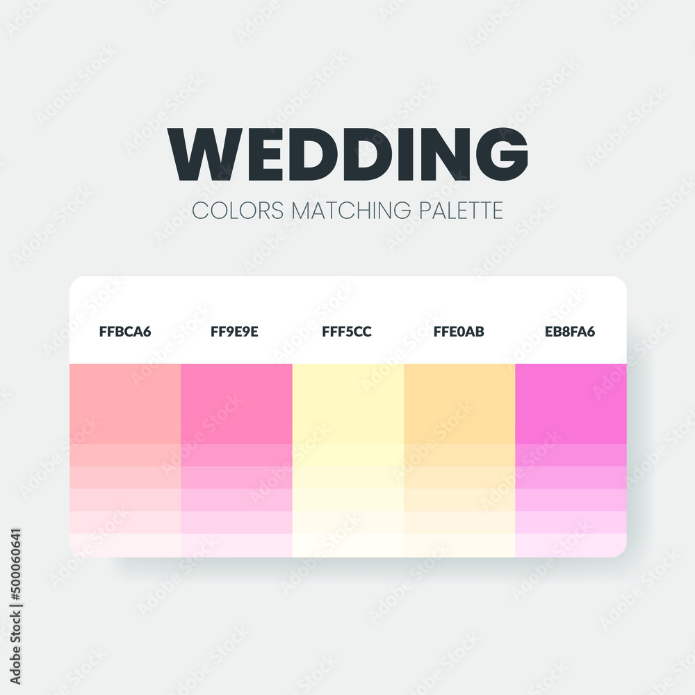 The wedding color palette or color schemes are trends combinations and ...