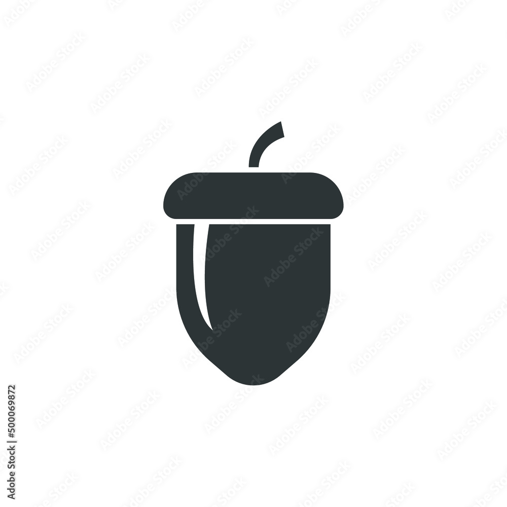 Vector sign of the acorn symbol is isolated on a white background ...