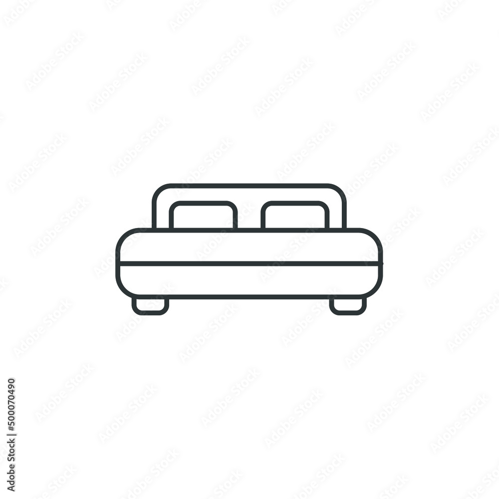 Vector sign of the bed symbol is isolated on a white background. bed ...