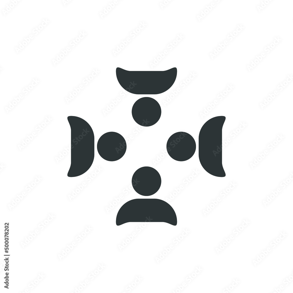 Vector sign of the group symbol is isolated on a white background ...
