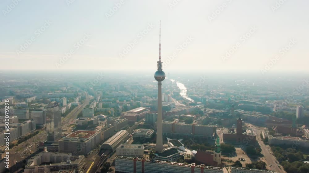 Wide Aerial Panoramic View of Berlin Cityscape with TV Tower - Berliner ...
