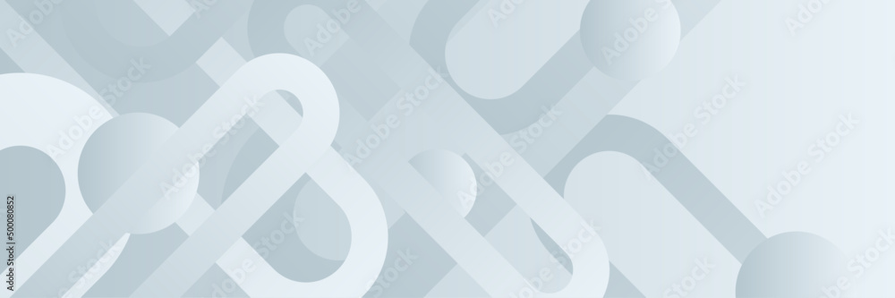 Abstract white gradient vector banner. Halftone dotted minimal ...