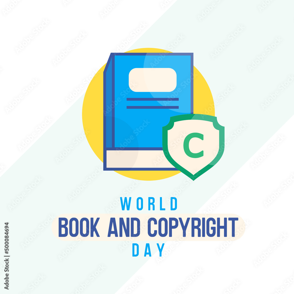 Vector illustration of book with copyright symbol in shield icon, as a ...