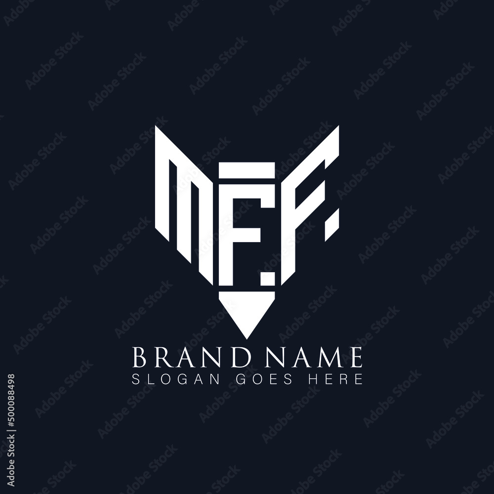 MFF letter logo design on black background.MFF creative monogram ...