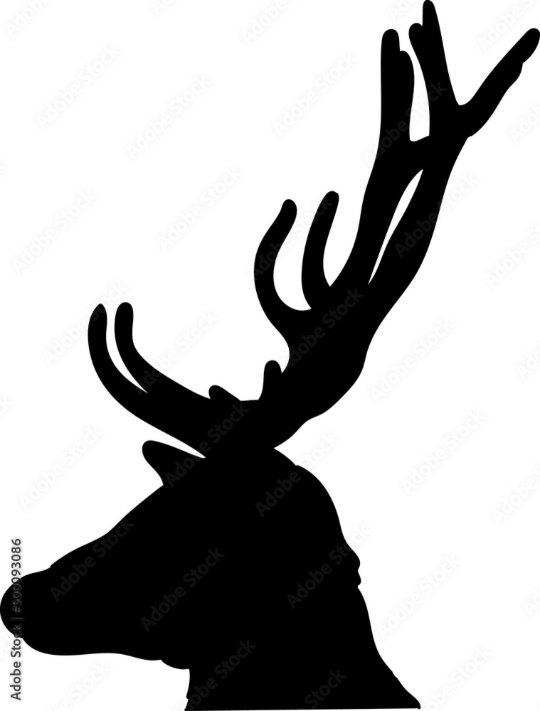 Deer Head Silhouettes Deer Head SVG EPS PNG Stock Vector | Adobe Stock