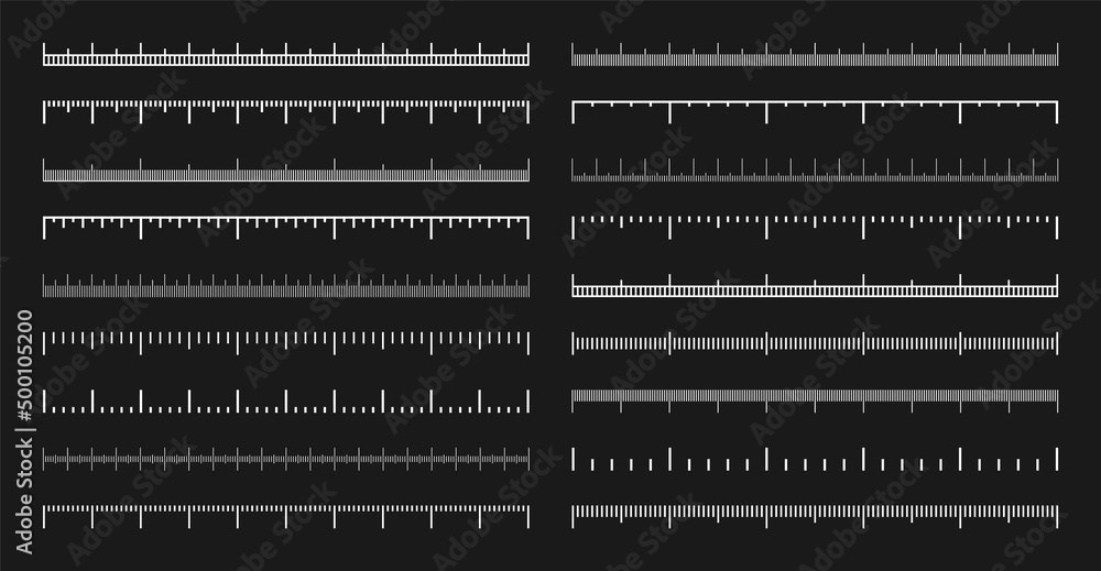 Photo & Art Print Various measurement scales with divisions, 32 pixels