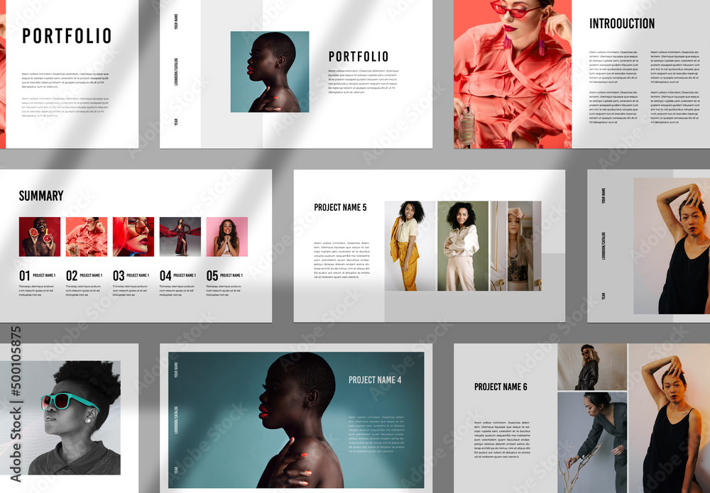 Digital Portfolio Layout Stock Template | Adobe Stock