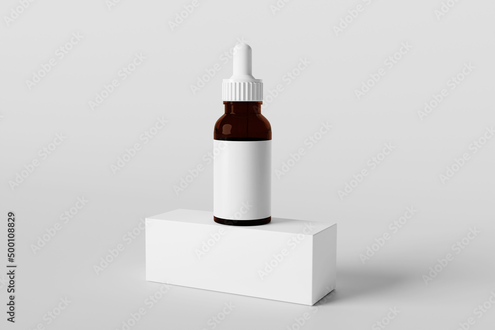 blank white dropper bottle and box mockup Stock Illustration | Adobe Stock