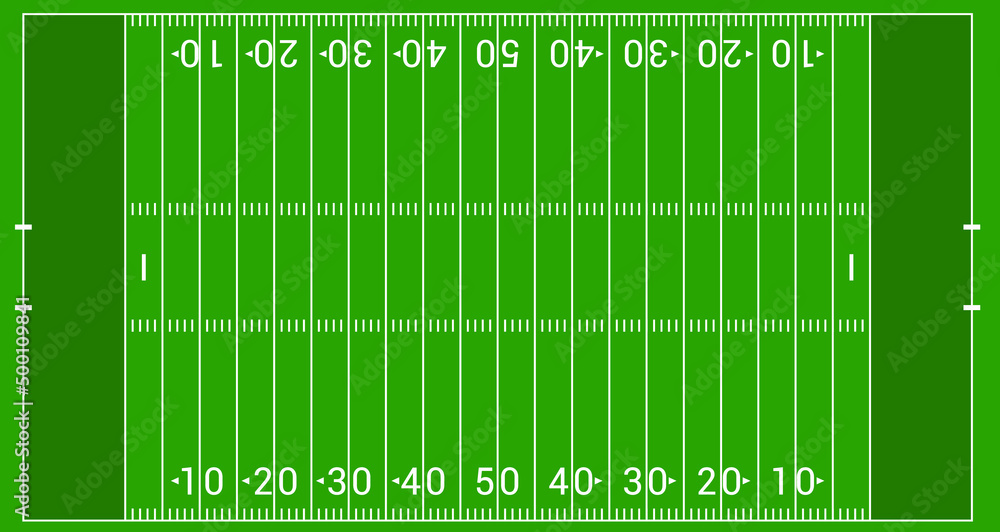Diagram of a modern American football field. top view of american ...