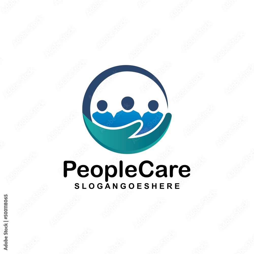 People Care Heart Shaped Logo Design Template. Symbol of care for ...