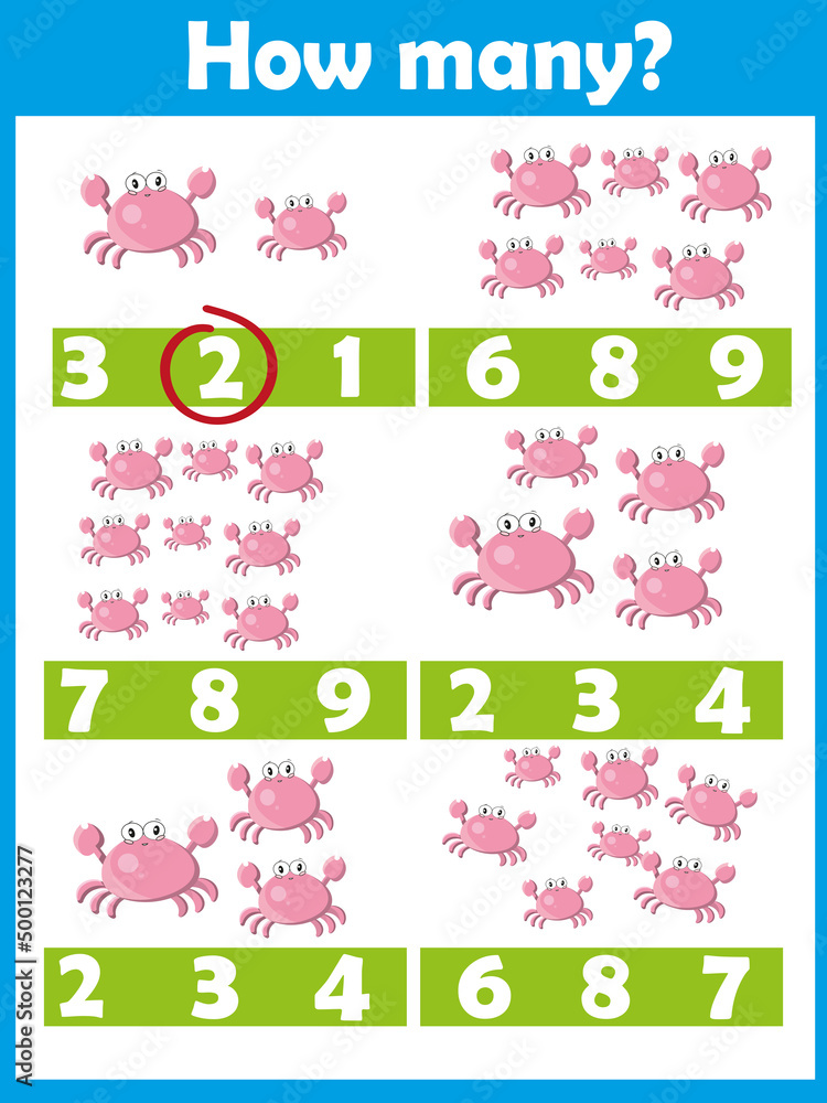 How many crabs.Preschool Counting Activities. Printable worksheet ...