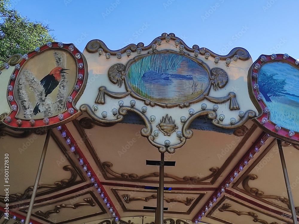 Détails d'un carrousel ancien, Buenos-Aires, Argentine Stock Photo ...