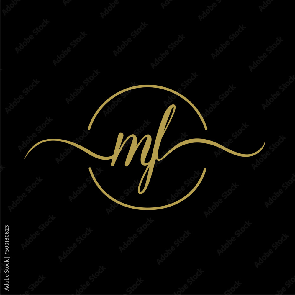 MF Initial Letter handwriting logo hand drawn template vector logo for ...