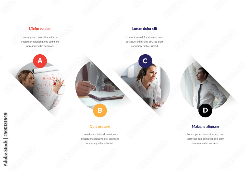 Creative Business Infographic with Photo Placeholders Stock Template ...