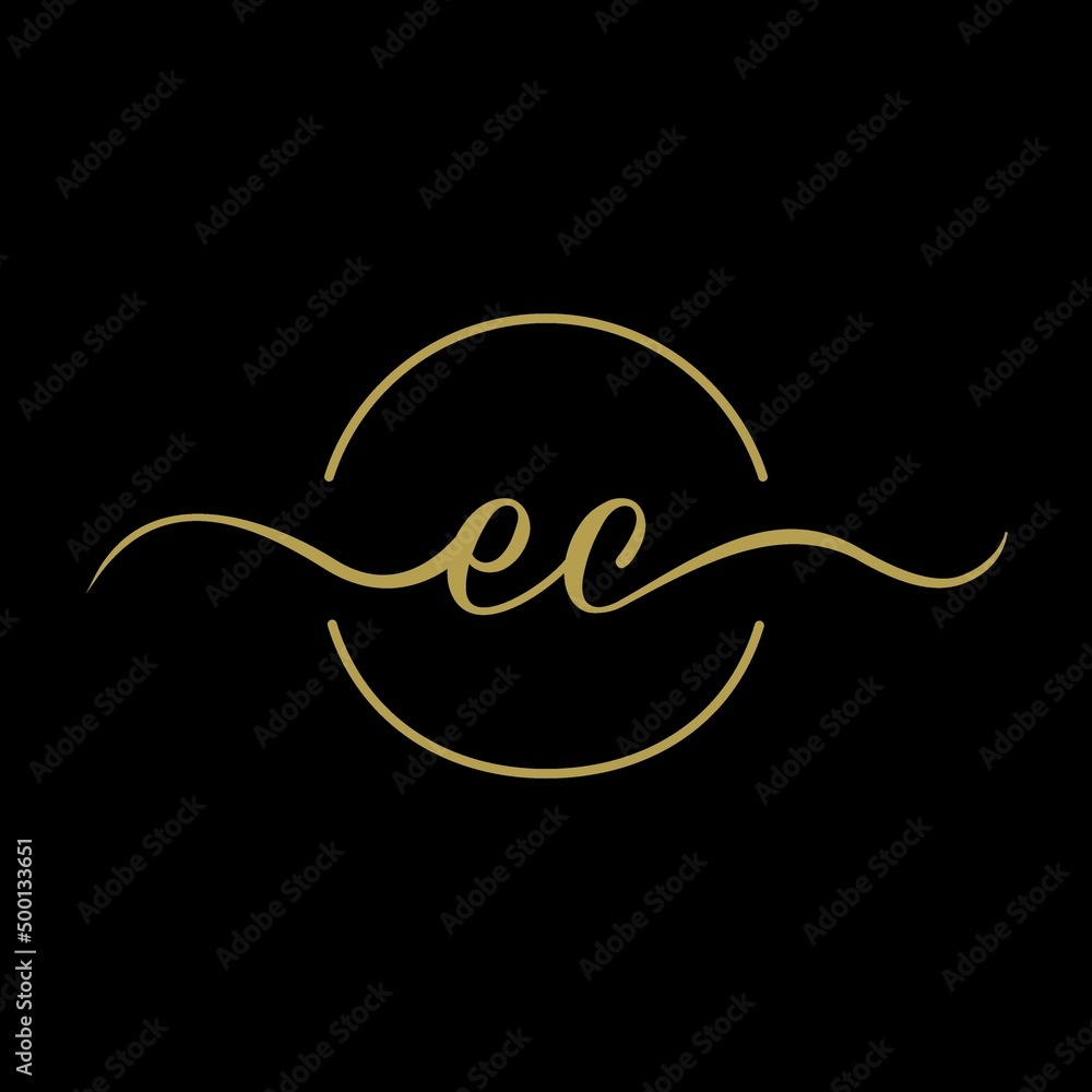 EC Initial Letter handwriting logo hand drawn template vector logo for ...