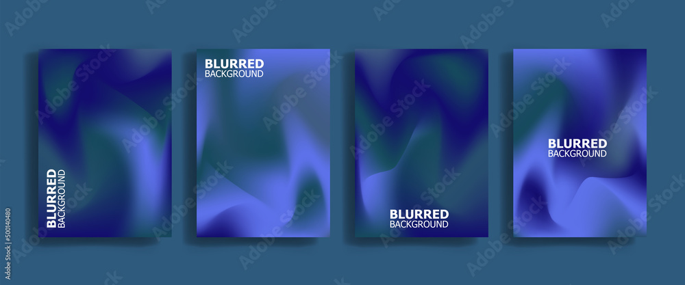 Blurred backgrounds set with modern abstract blurred color gradient ...