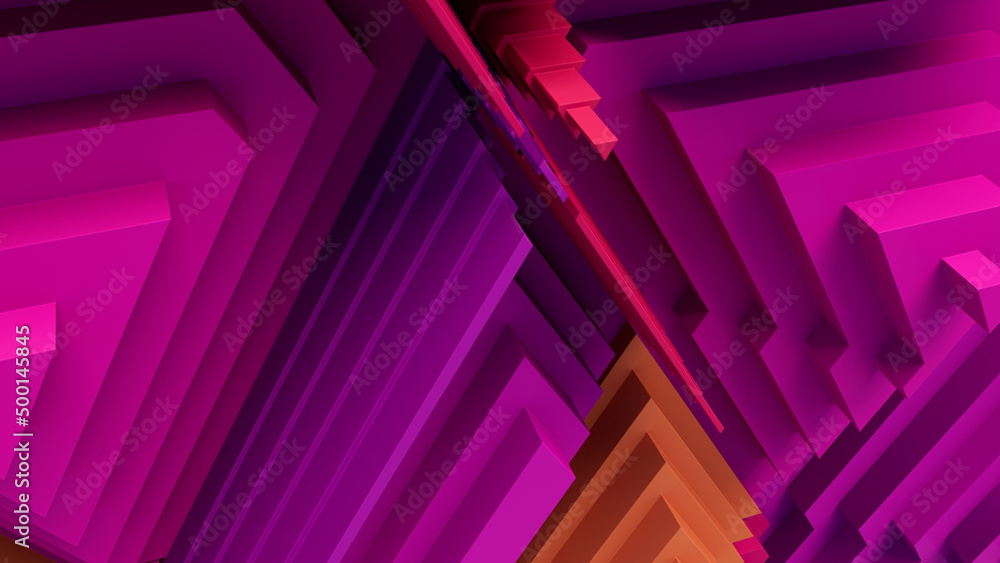 Multicolored Tech Background with a Geometric 3D Structure. Vibrant ...