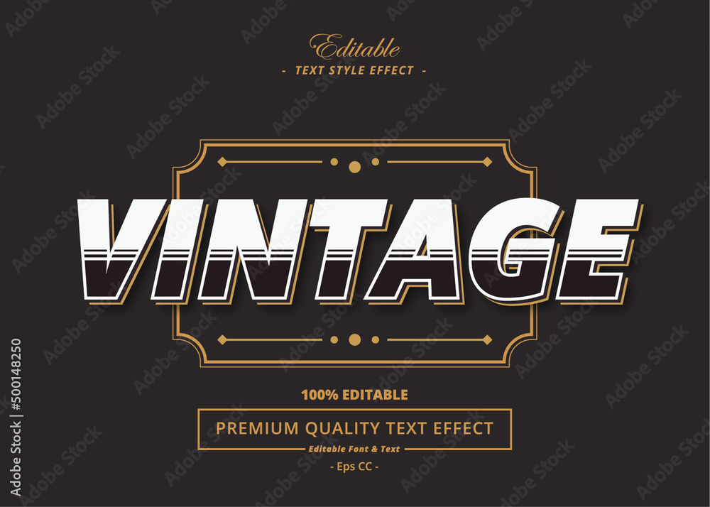 Photo & Art Print VINTAGE VECTOR TEXT STYLE EFFECT, Isolainlain