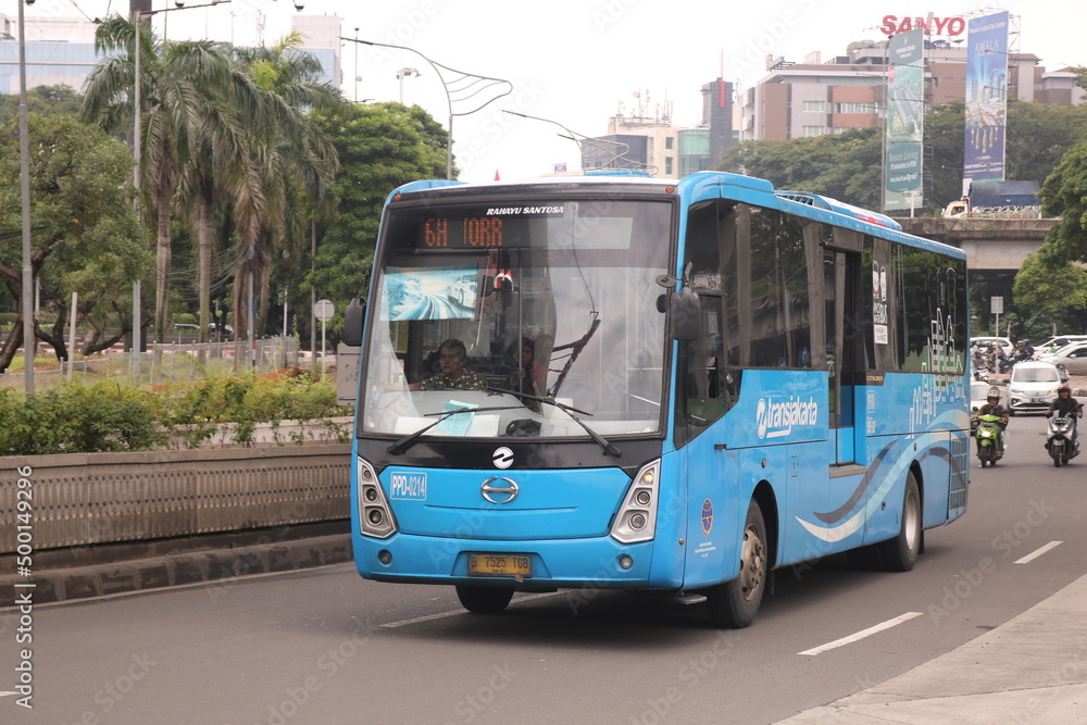 February 10, 2020, Jakarta, Indonesia: TransJakarta (stylised as ...