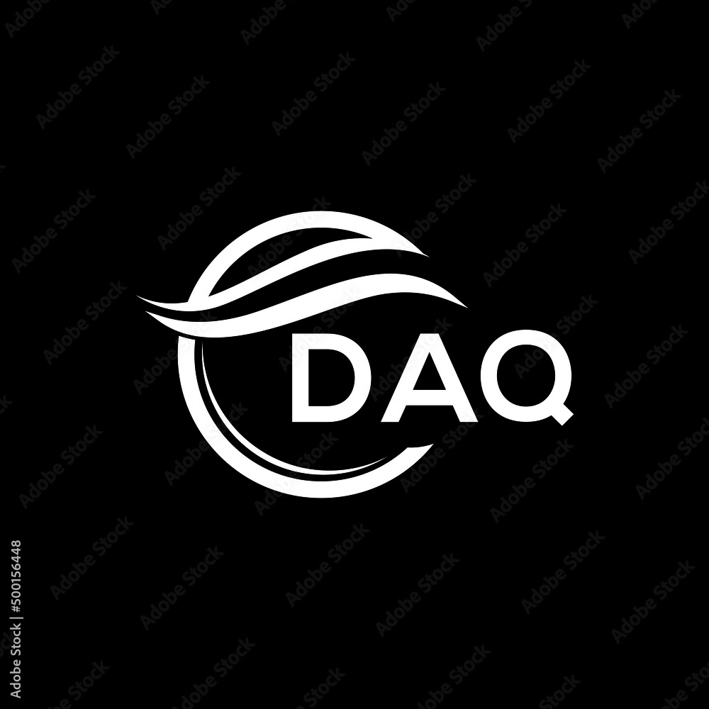 DAQ letter logo design on black background. DAQ creative initials ...