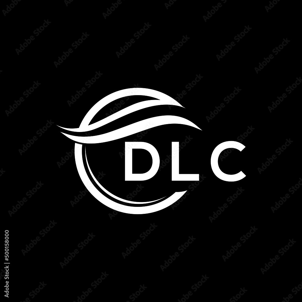 DLC letter logo design on black background. DLC creative initials ...