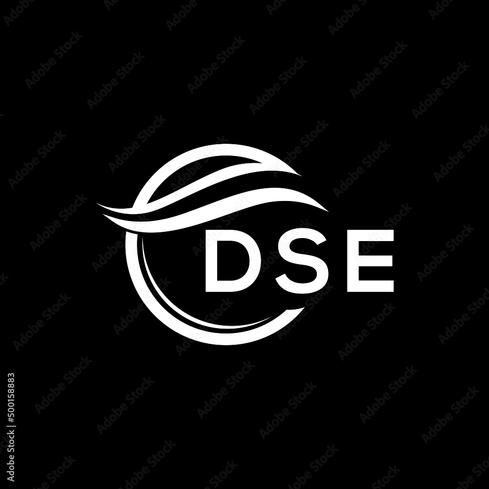 DSE letter logo design on black background. DSE creative initials ...