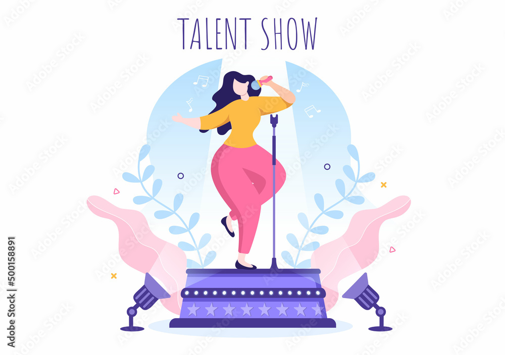 Talent Show with Contestants Displaying their Skill on Stage or Podium ...