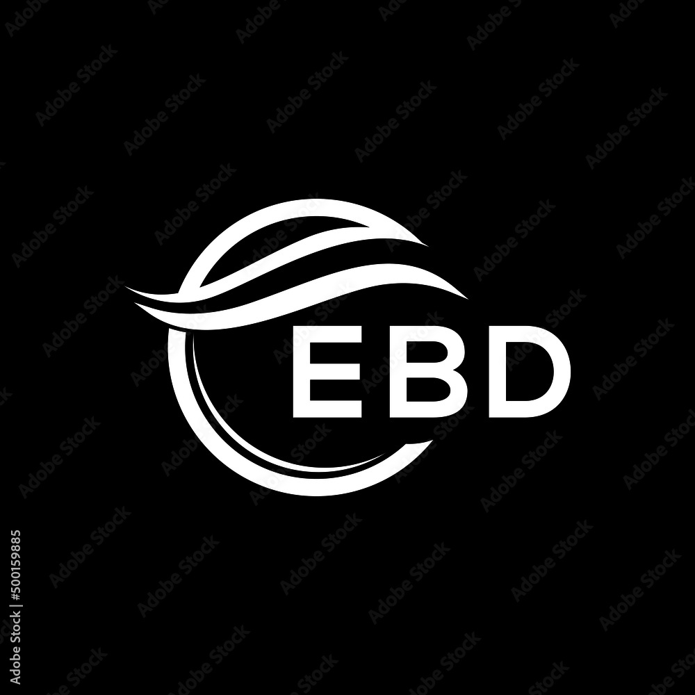 EBD letter logo design on black background. EBD creative initials ...