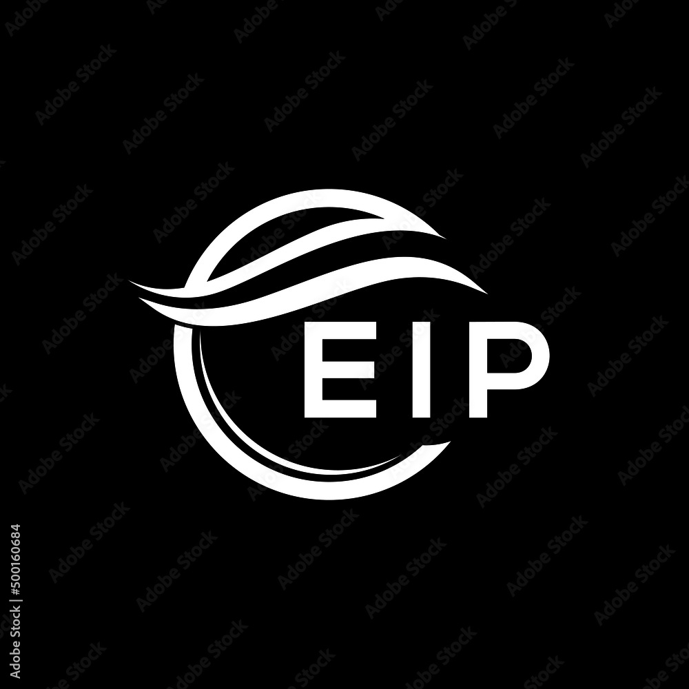 EIP letter logo design on black background. EIP creative initials ...