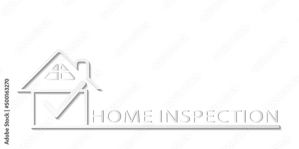 House line with a checkmark on white background. Checklist and ...