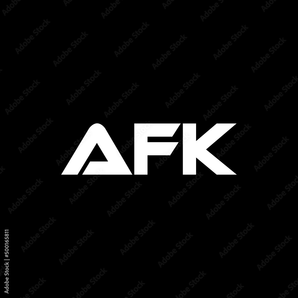 AFK letter logo design with black background in illustrator, vector ...