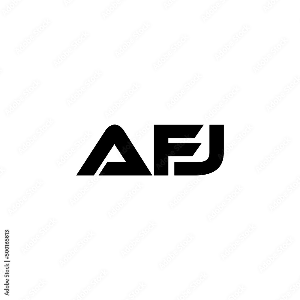 AFJ letter logo design with white background in illustrator, vector ...