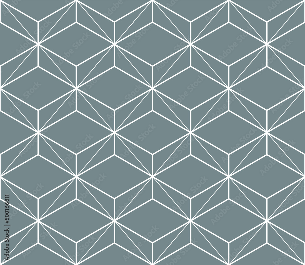 3d effect abstract box shapes line art in a repeating pattern in white ...