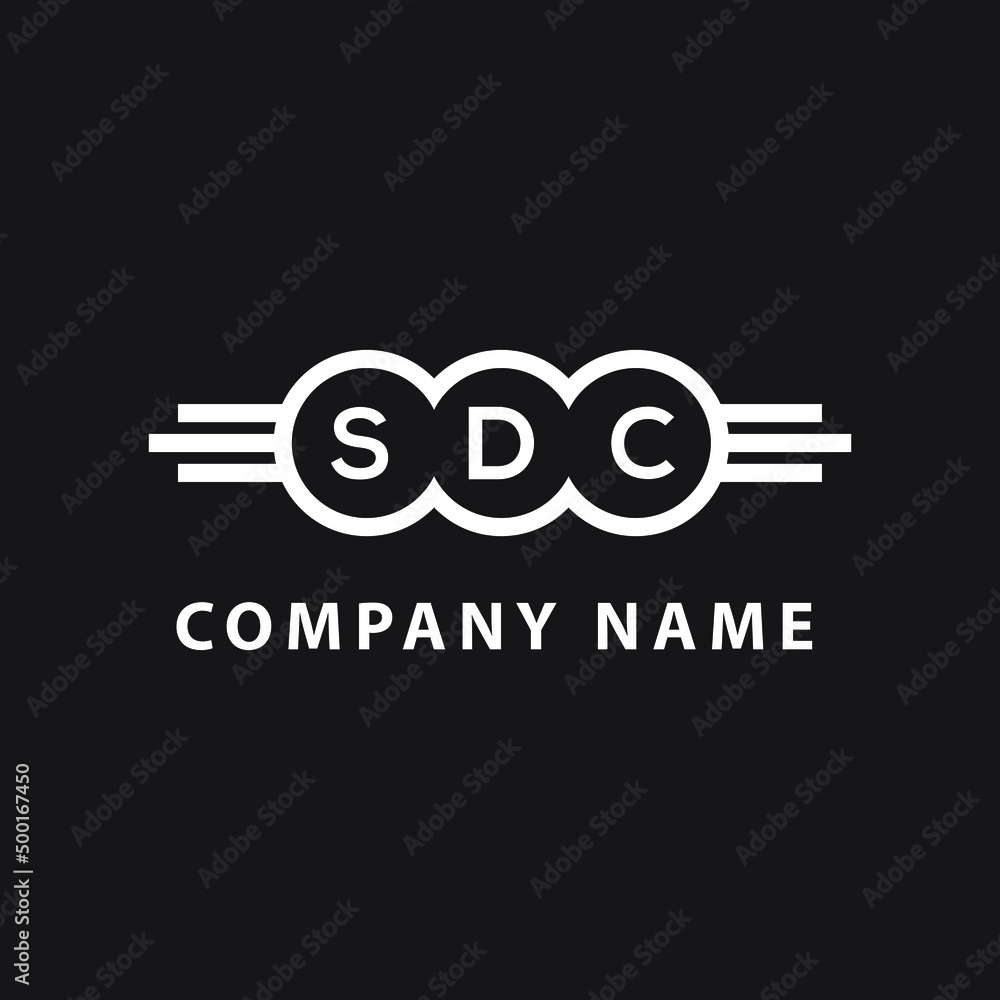 SDC letter logo design on black background. SDC creative initials ...