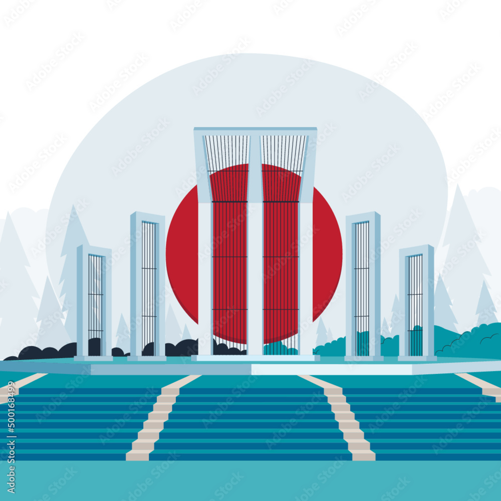 Landmark Shaheed Minar Vector Illustration Stock Vector | Adobe Stock