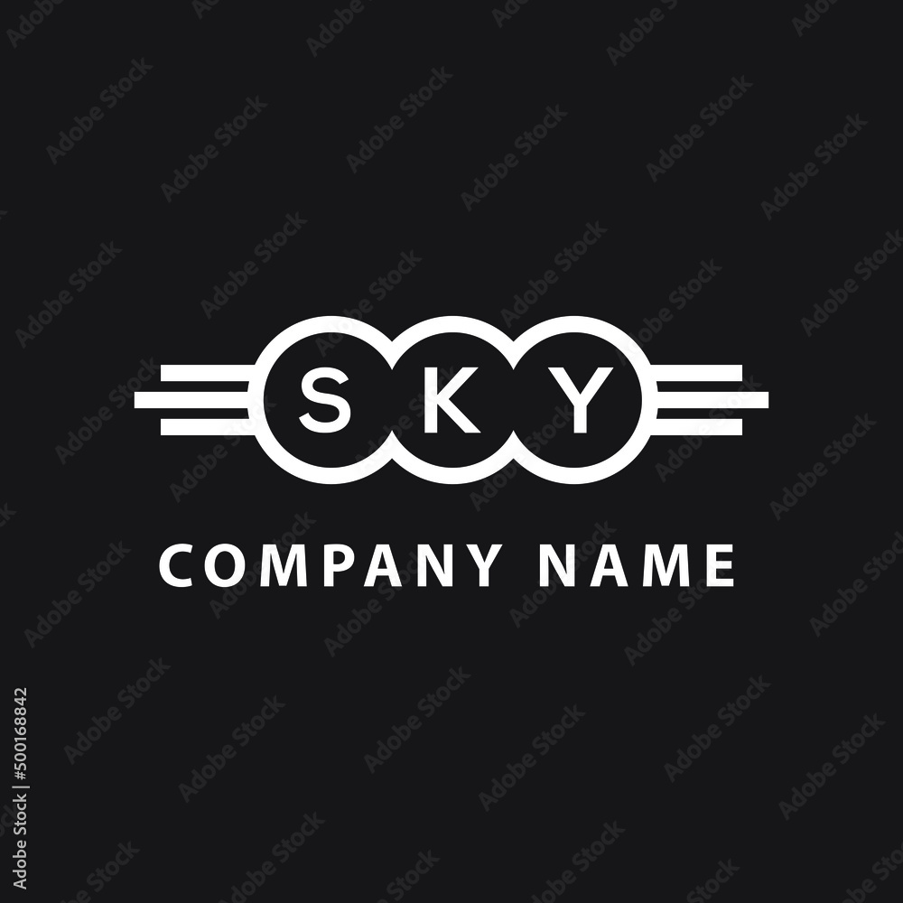 SKY letter logo design on black background. SKY creative initials ...
