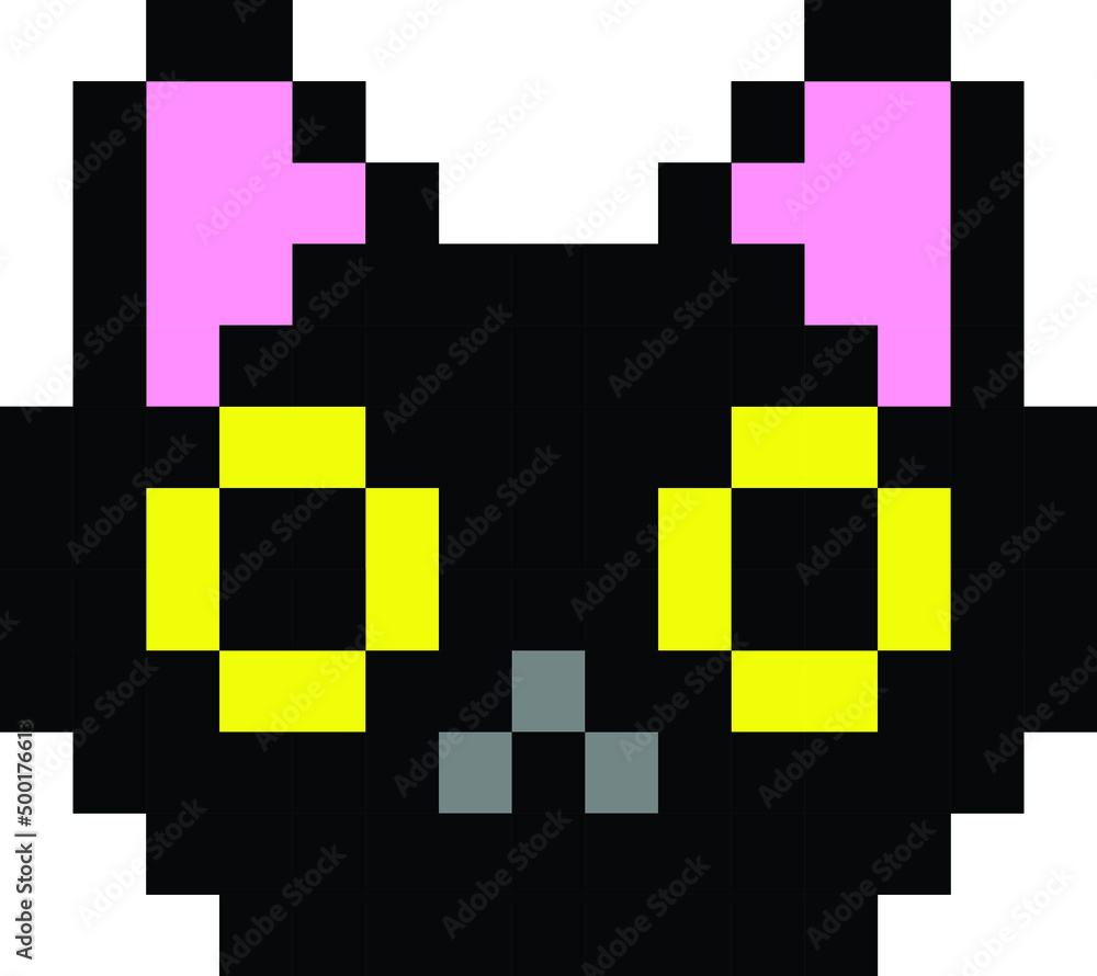 Cat pixel art Vector illustration. Cat image or clip art. Stock Vector ...