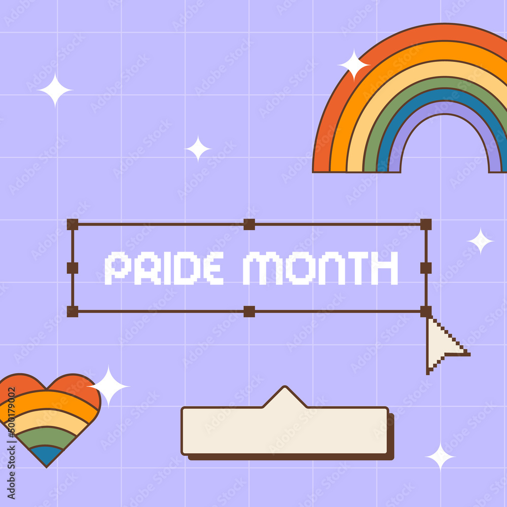Social media post in old school nostalgic design for LGBTQ Pride Month ...