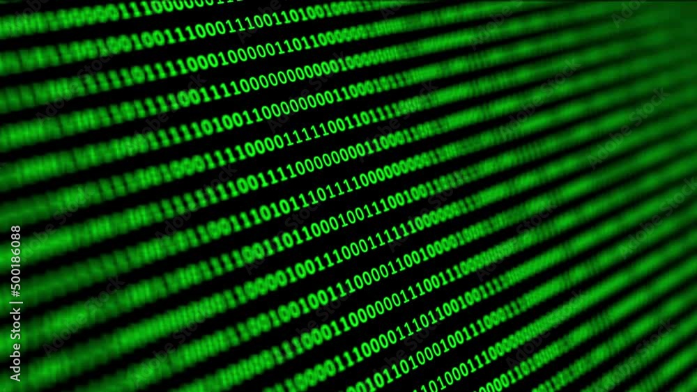 Vidéo Stock Abstract binary code background with green digits moving ...