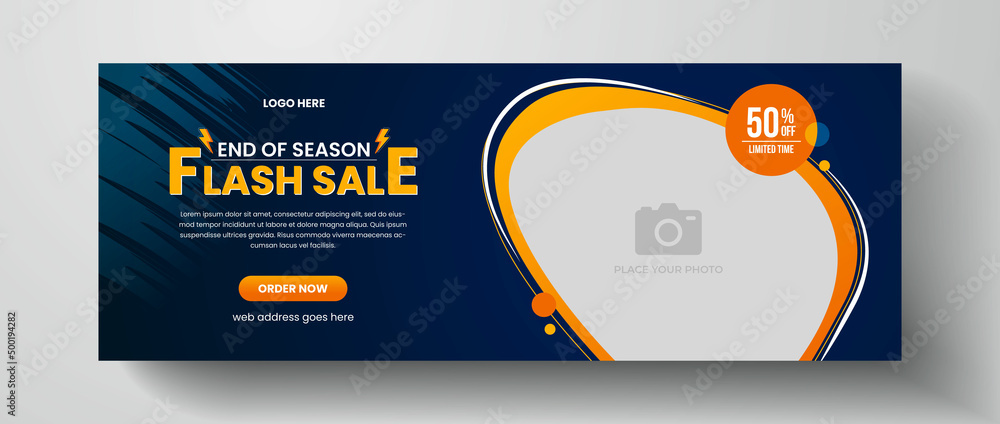 Flash sale facebook cover page timeline design, web banner for product ...