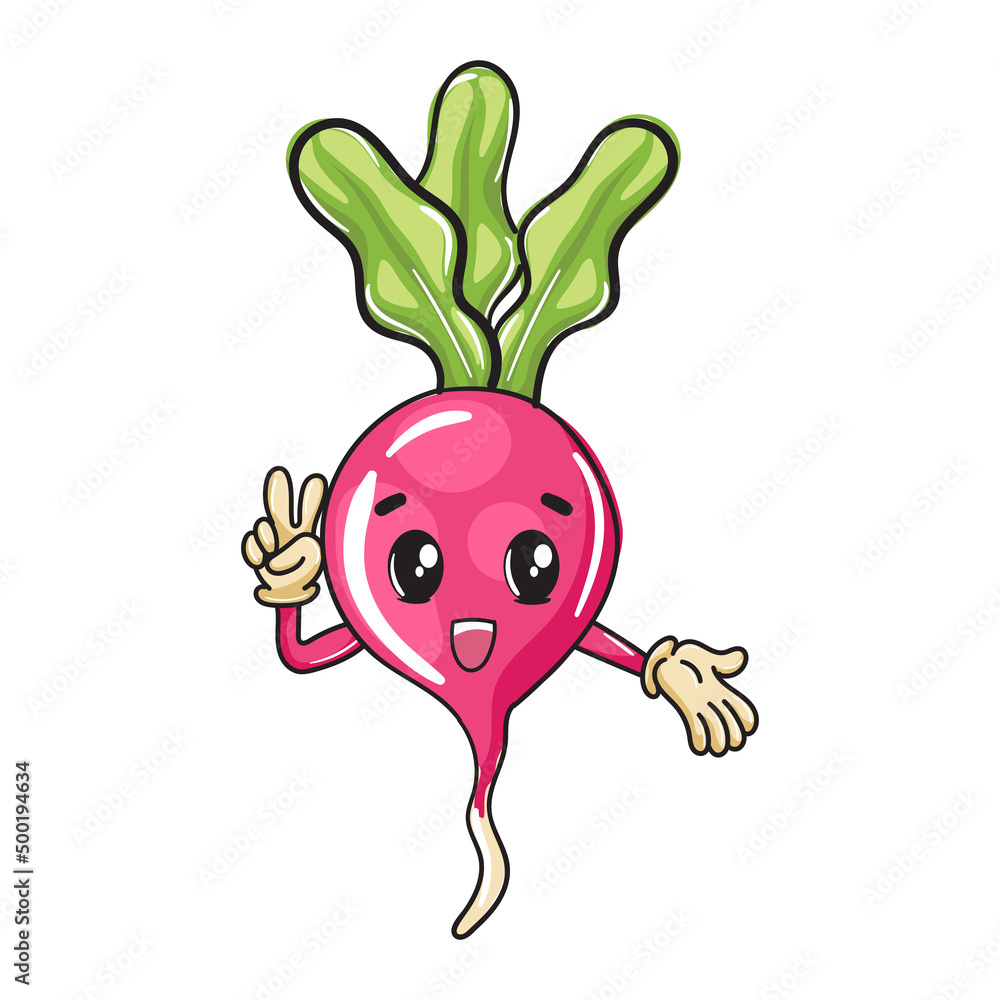 Cute cartoon design of a happy beetroot, vegetables for kids Stock ...