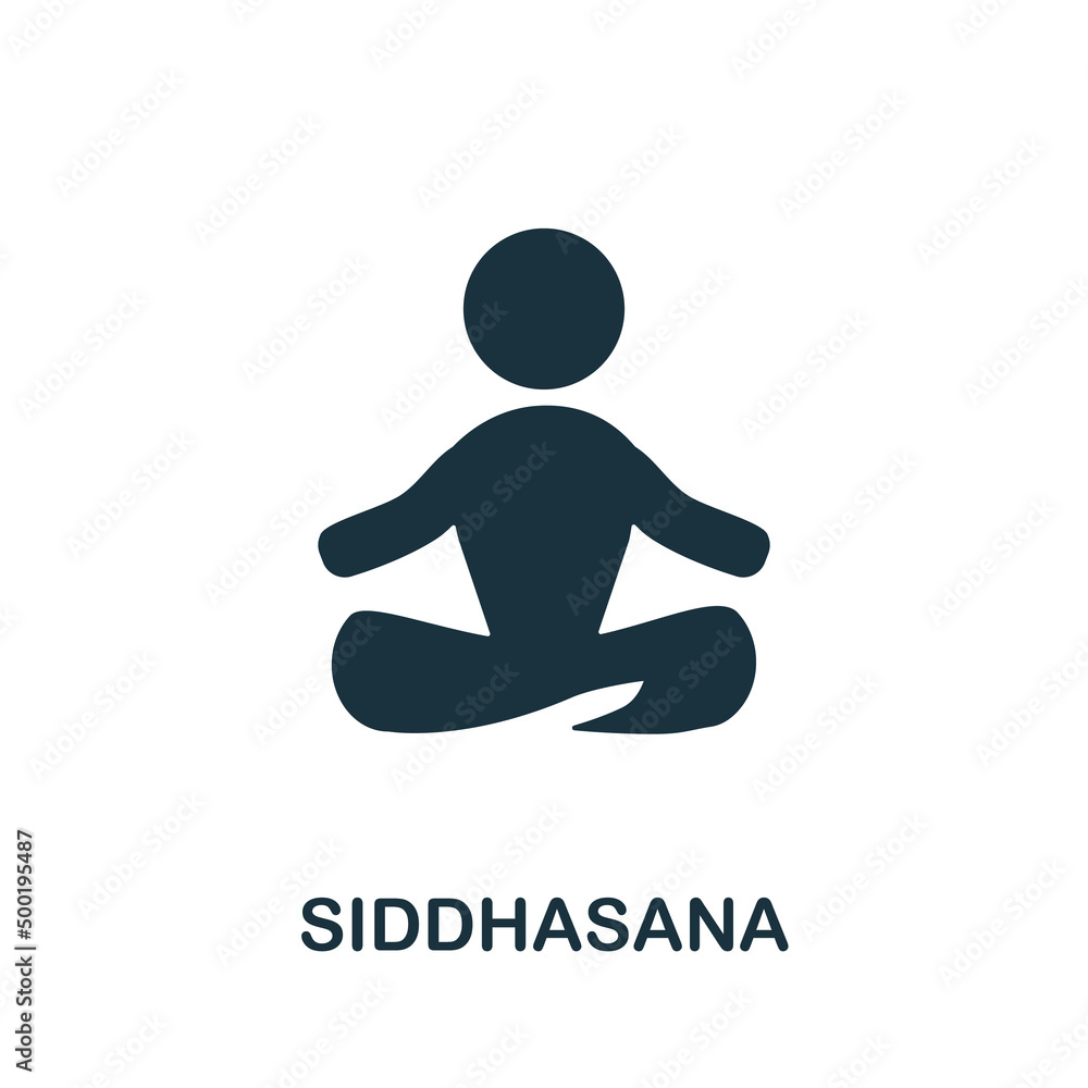 Siddhasana icon. Simple element from yoga collection. Creative ...