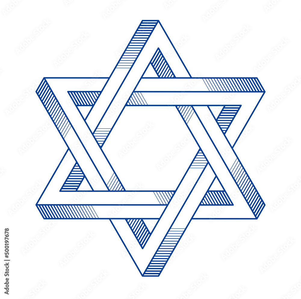 Jewish hexagonal star sacred geometry religion symbol created from two ...
