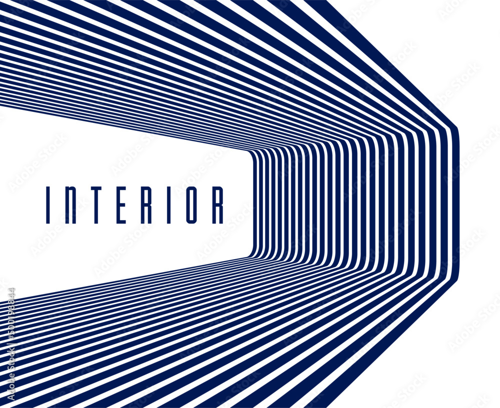 3D abstract lines in perspective vector background, modern trendy ...