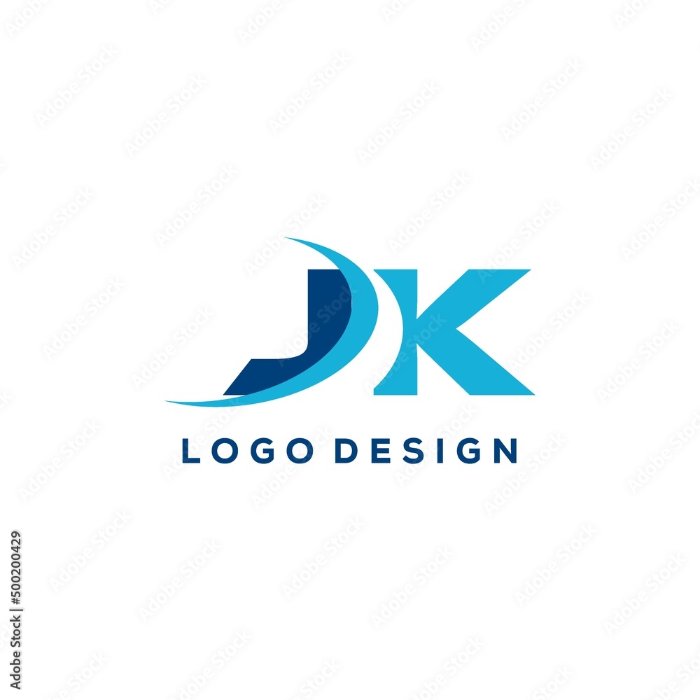 Letter JK logo combined with swoosh curved line Stock Vector | Adobe Stock