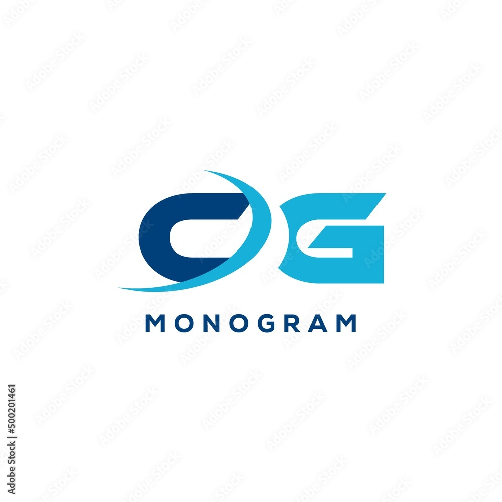 Letter CG logo combined with swoosh curved line Stock Vector | Adobe Stock