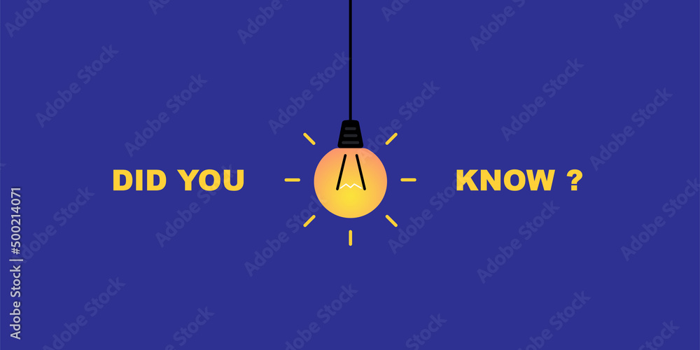 Did you know and lightbulb illustration Stock Vector | Adobe Stock