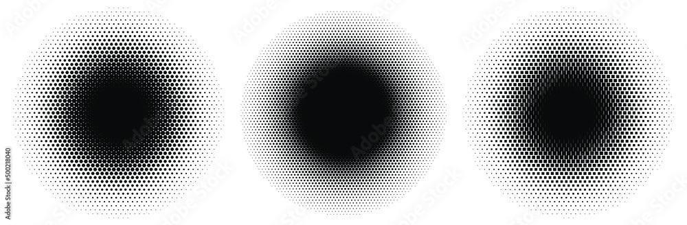Set of dotted backgrounds with halftone circle. Element from halftone ...