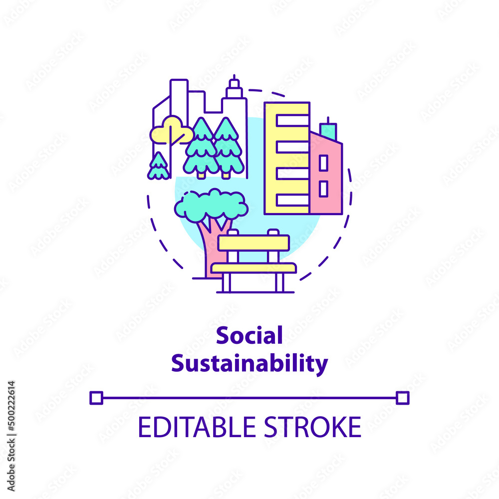 Social sustainability concept icon. Planning in green urbanism abstract ...